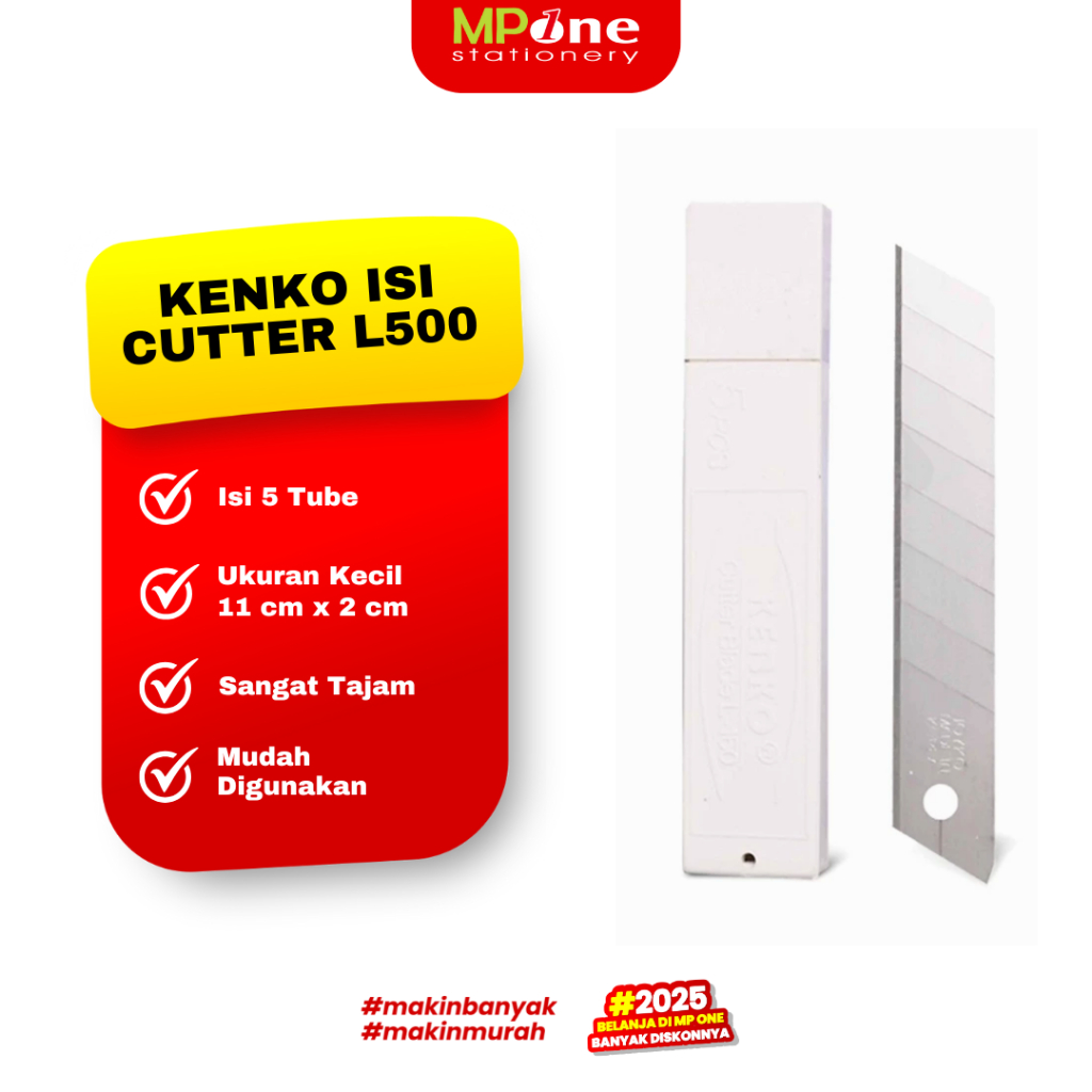 Jual (1 TUBE) Kenko Isi Cutter Besar L500 Isi 5 Pcs / Refill Isi Cutter ...
