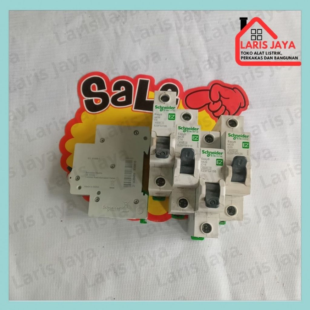 Jual MCB Schneider Easy9 1 Phase 1P 4A 6A 10A 16A 25A / MCB 1P EASY / MCB SCHNEIDER EASY9 HITAM ...