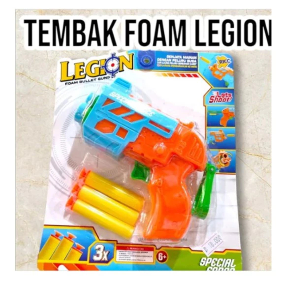 Jual Mainan Anak Tembak Tembakan Peluru Busa Legion Soft Bullet Gun RKC ...