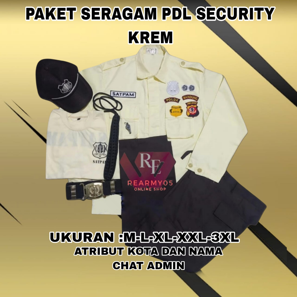 Jual SSERAGAM PDL SATPAM KREM / SERAGAM PDH SATPAM LENGKAP / SERAGAM PDL KREM LENGKAP | Shopee ...