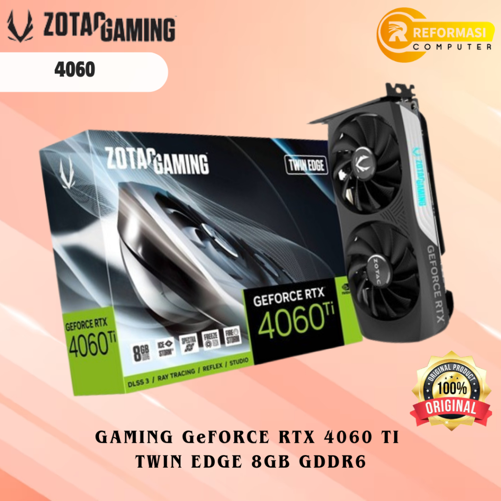 Jual ZOTAC GAMING VGA GeForce RTX 4060 TI TWIN EDGE 8GB GDDR6 RTX ...