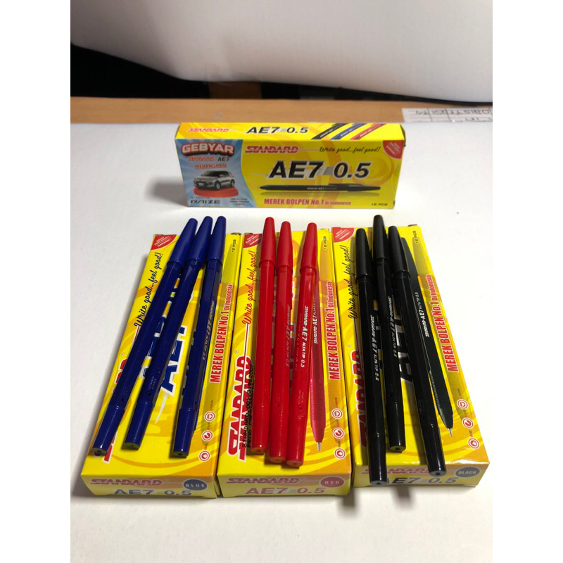 Jual 1 Lusin Pulpen Standard AE7 0.5mm | Shopee Indonesia