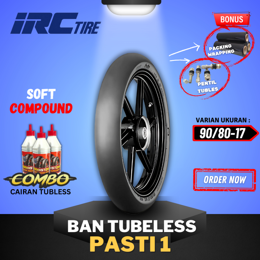 Jual [READY COD] BAN IRC SOFT COMPOUND FASTI 1 ( 90/80-17 ) BAN RACING IRC PASTI 1 TUBLES / SOFT ...