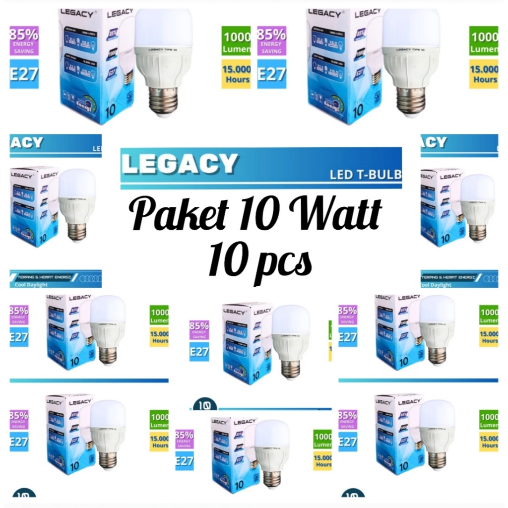 Jual Paket Lampu Led 10 Watt ( 10 Pcs ) Hemat Energi Legacy | Shopee Indonesia