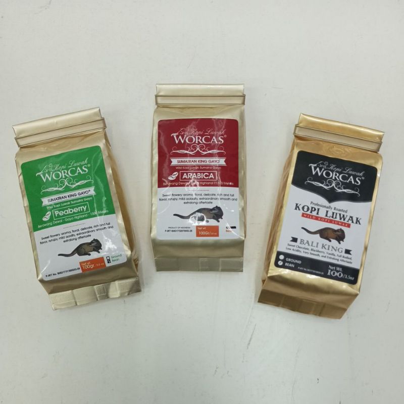 Jual Worcas Kopi Luwak 100 gram Bean / Biji, 100% asli kopi luwak ...