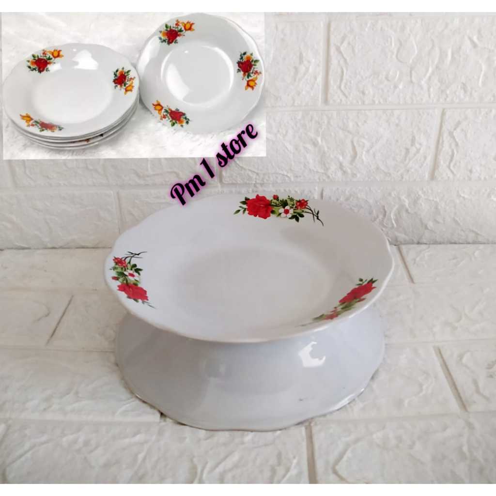 Jual piring keramik lucky bunga- piring cantik - piring keramik ...