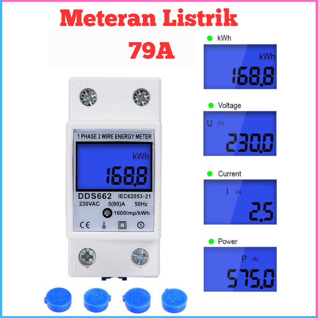 Jual COD-79A XINZHUO Meteran Listrik Digital Din Rail kWh Meter Single Phase 230V - DDS662 ...