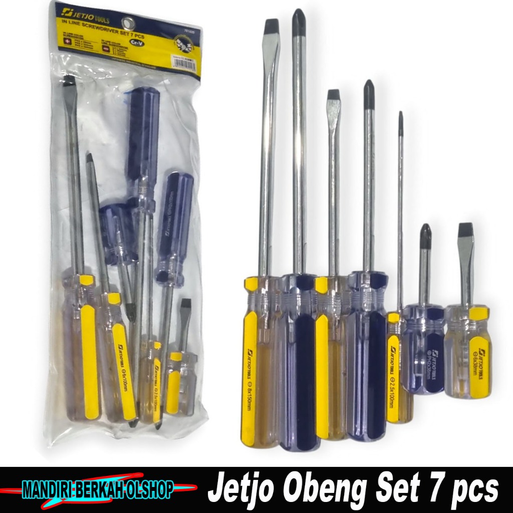 Jual Obeng Kristal Set 7 Pcs / In Line Screwdriver Set 7 pcs JETJO ...