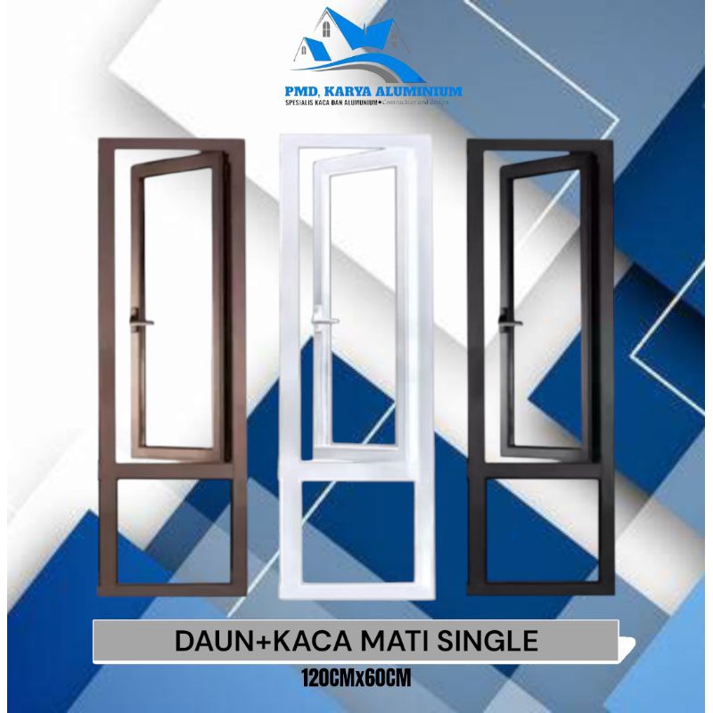 Jual konstruksi/ Daun + Kaca mati Jendela Aluminium Modern Uk-120x60 ...