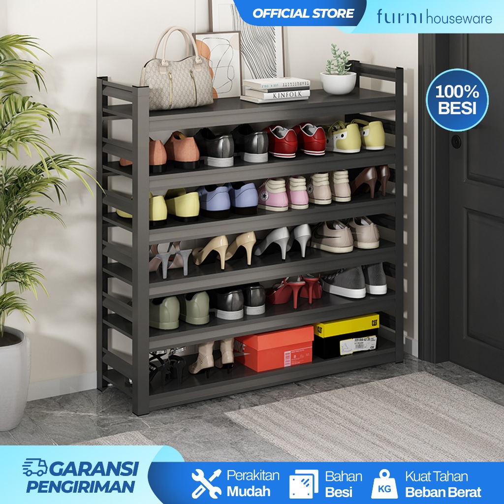 Jual RAK SEPATU 3-7 SUSUN RAK SANDAL SUSUN RAK SEPATU BESI KUAT LEMARI ...