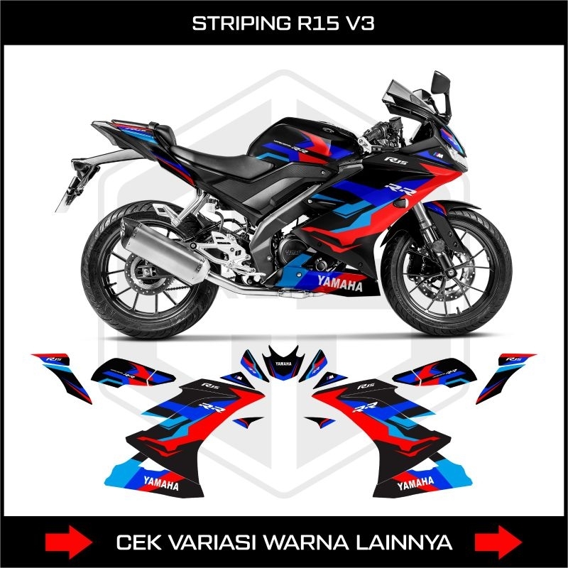 Jual Decal Striping R15 V3 Livery Bmw Tri Color Semi Full | Shopee ...