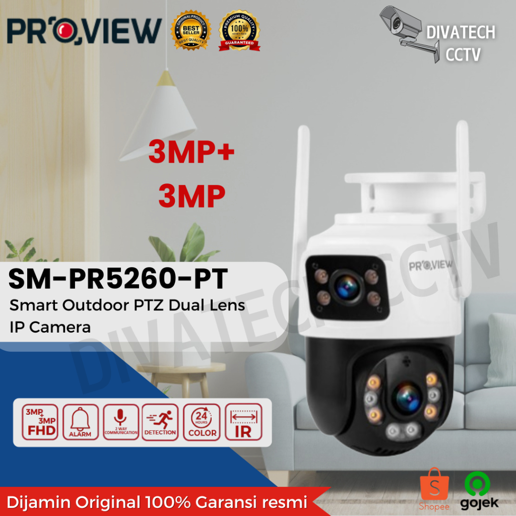 Jual PROVIEW SM-PR5260-PT LED 6MP Outdoor PT Dual Lens Camera WIFI ...