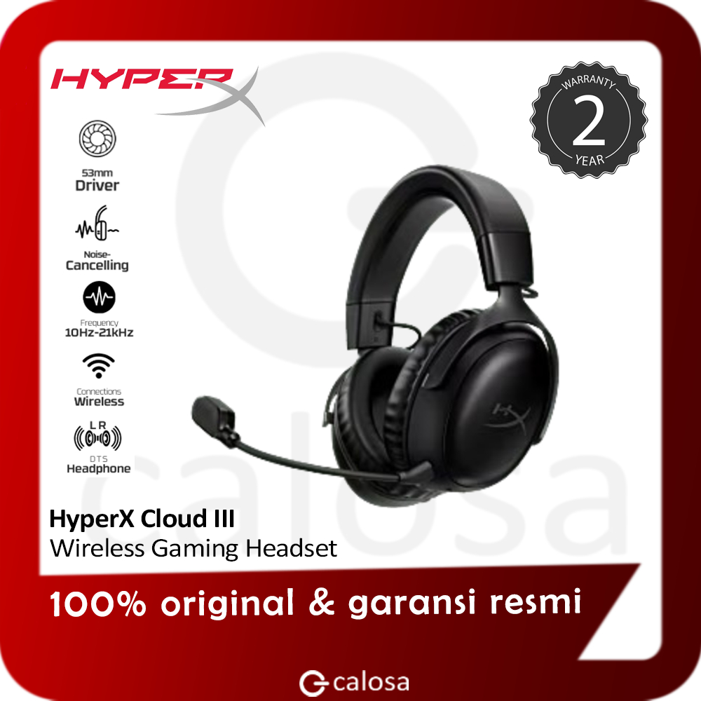 Jual Headset Gaming HyperX/Hyper x Cloud III Wireless Black dan Red | Shopee Indonesia