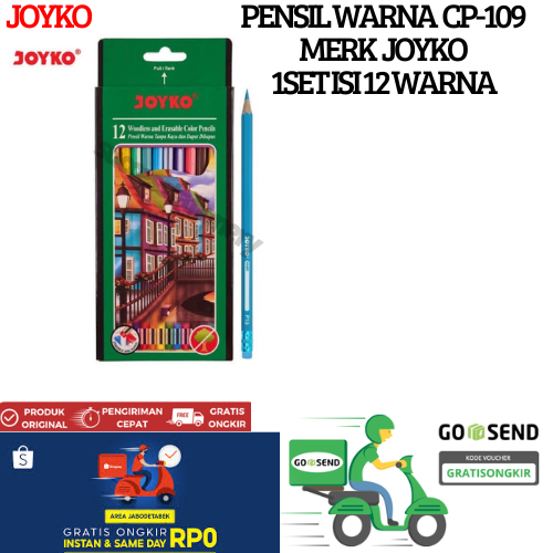 Jual Pensil Warna Dapat Dihapus 12 Warna Joyko CP-109 | Shopee Indonesia