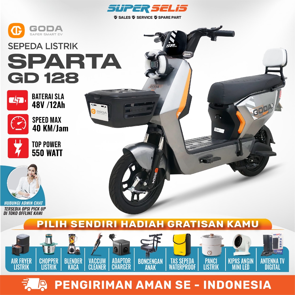 Jual Sepeda Listrik GODA 128 Sparta 48V 12AH Selis Garansi Resmi ...