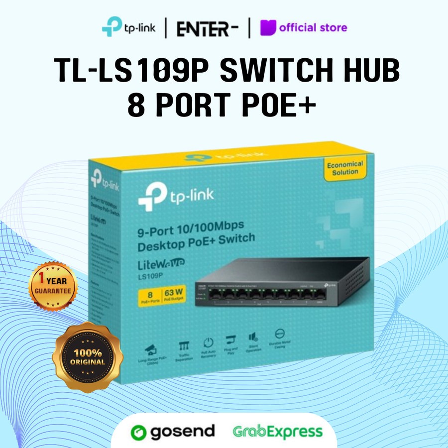 Jual TP-LINK TL-LS109P Switch Hub 8 Port POE+ | Shopee Indonesia