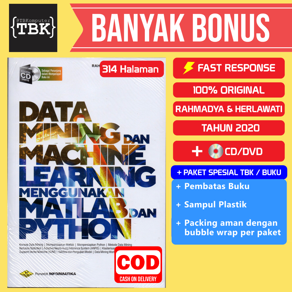Jual BUKU DATA MINING DAN MACHINE LEARNING MENGGUNAKAN MATLAB DAN PYTHON RAHMADYA TRIAS ...
