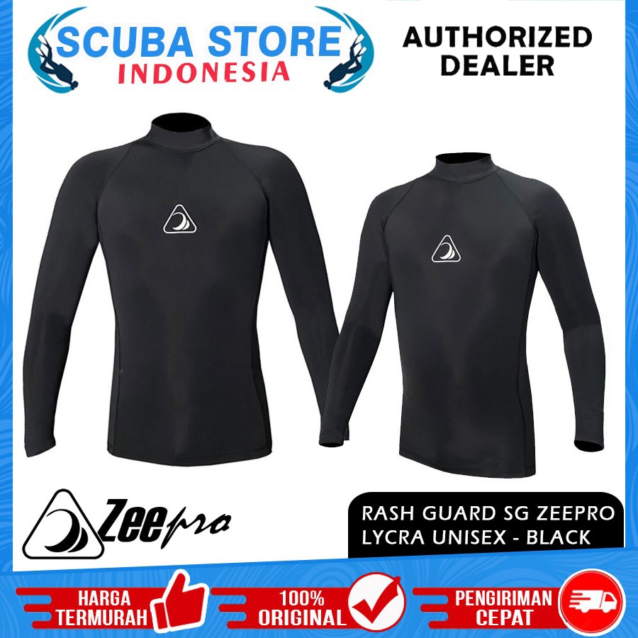 Jual Rash Guard SG Zeepro Black Lycra Unisex Baju Snorkling Snorkeling ...