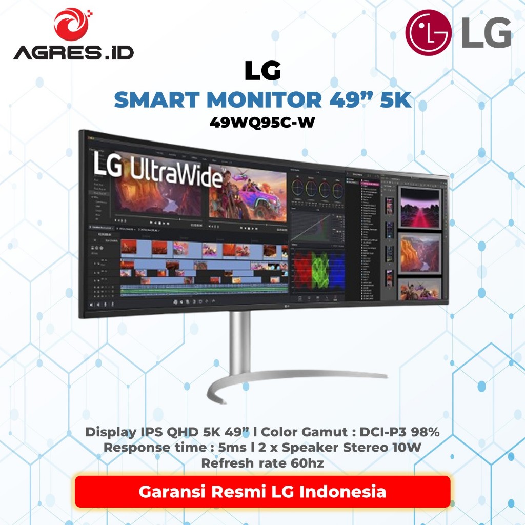 Jual Monitor LG 49" Inch 49WQ95C-W Curved IPS Dual QHD USB Type-C Ultrawide | Shopee Indonesia