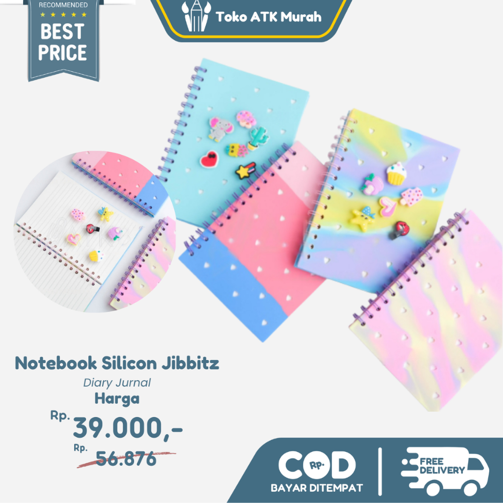 Jual Notebook Buku Catatan Spiral Ring Silicon Jibbitz DIY Diary Jurnal ...