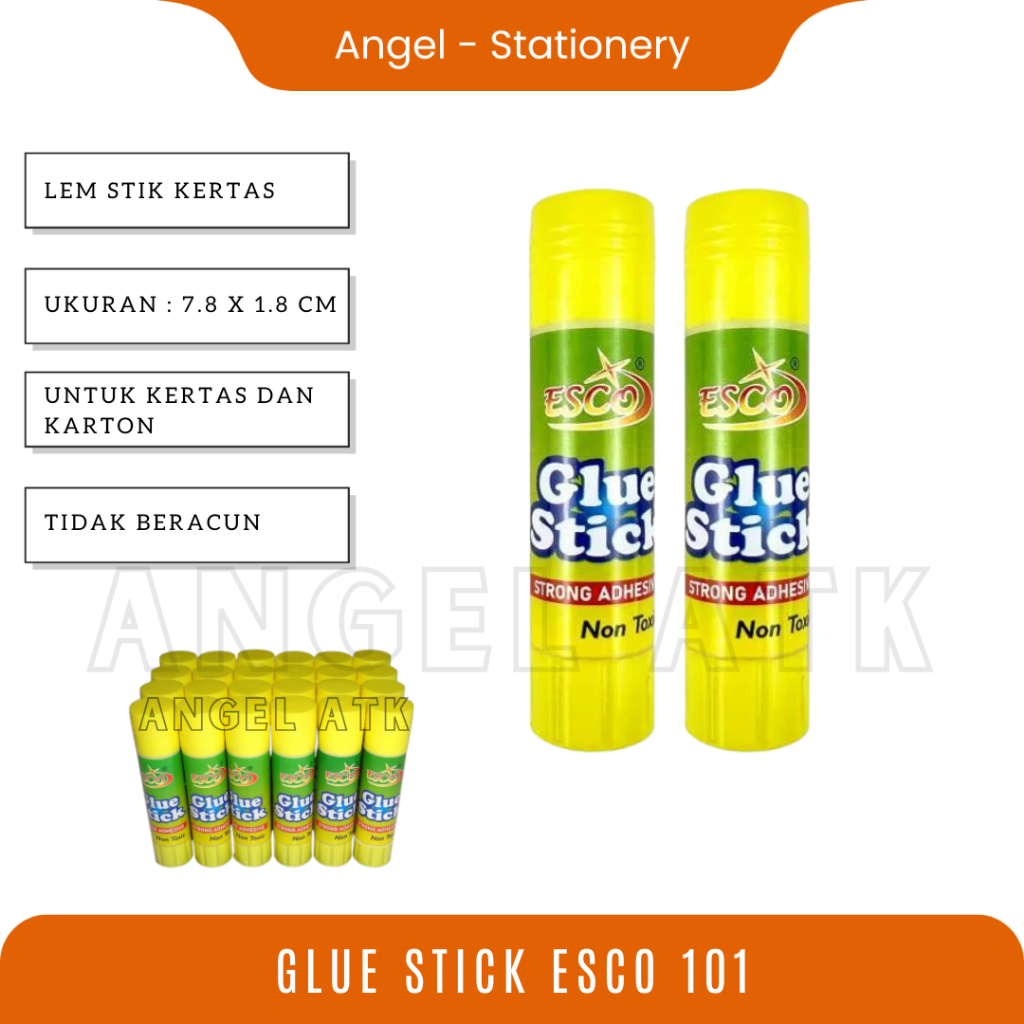 Jual ( Eceran ) Lem Putar Esco / Glue Stik Batangan / Lem Kertas Batang ...