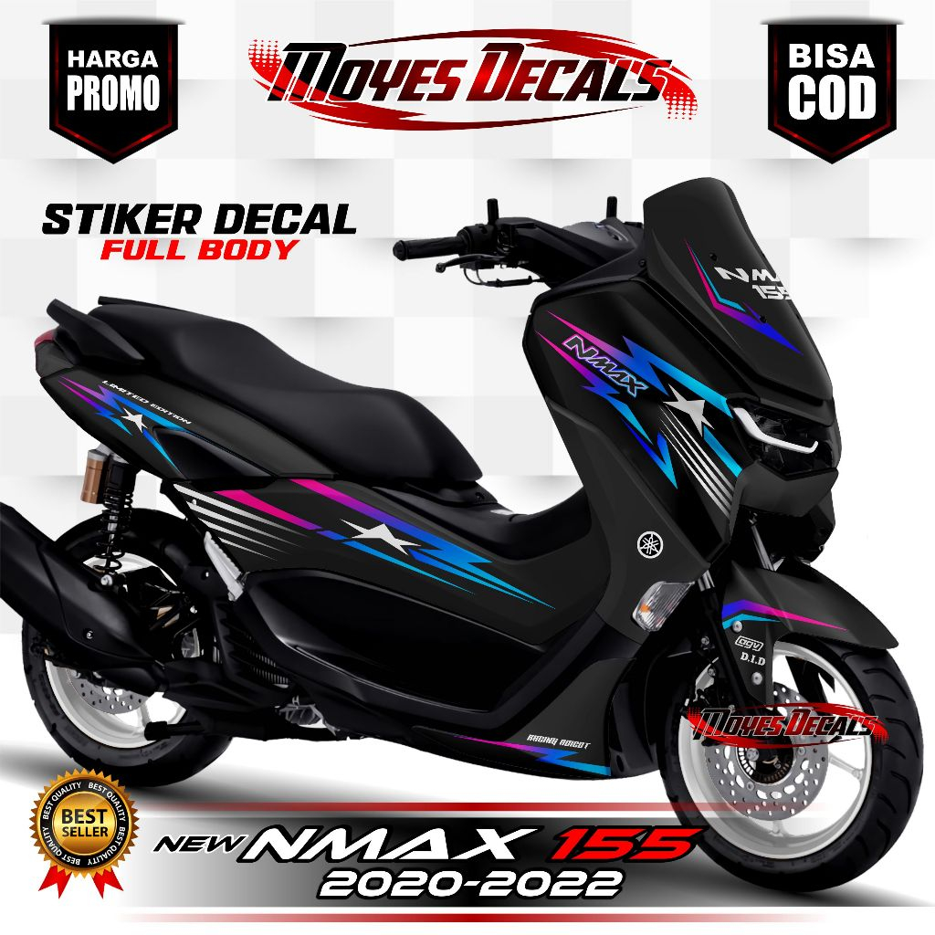 Jual Stiker Variasi / Decal Fullbody New NMAX 155 Motif List Bunglon ...