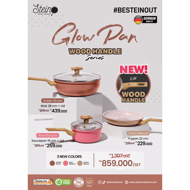 Jual Stein Cookware Glow Pan - Paket Glowpan SteinCookware Wajan Set ...