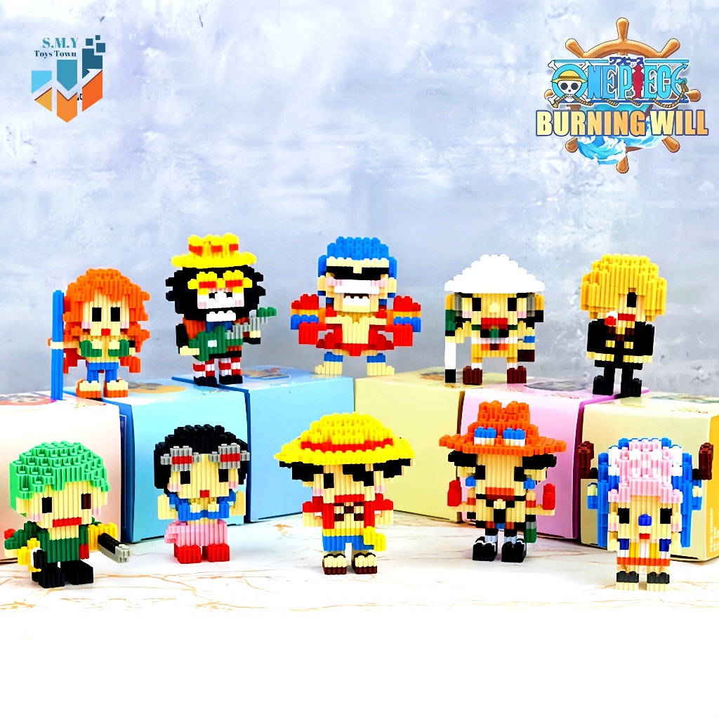 Jual SMY Toystown Nano Blocks One Piece Luffy Chopper Nami Ace Mini 3D ...