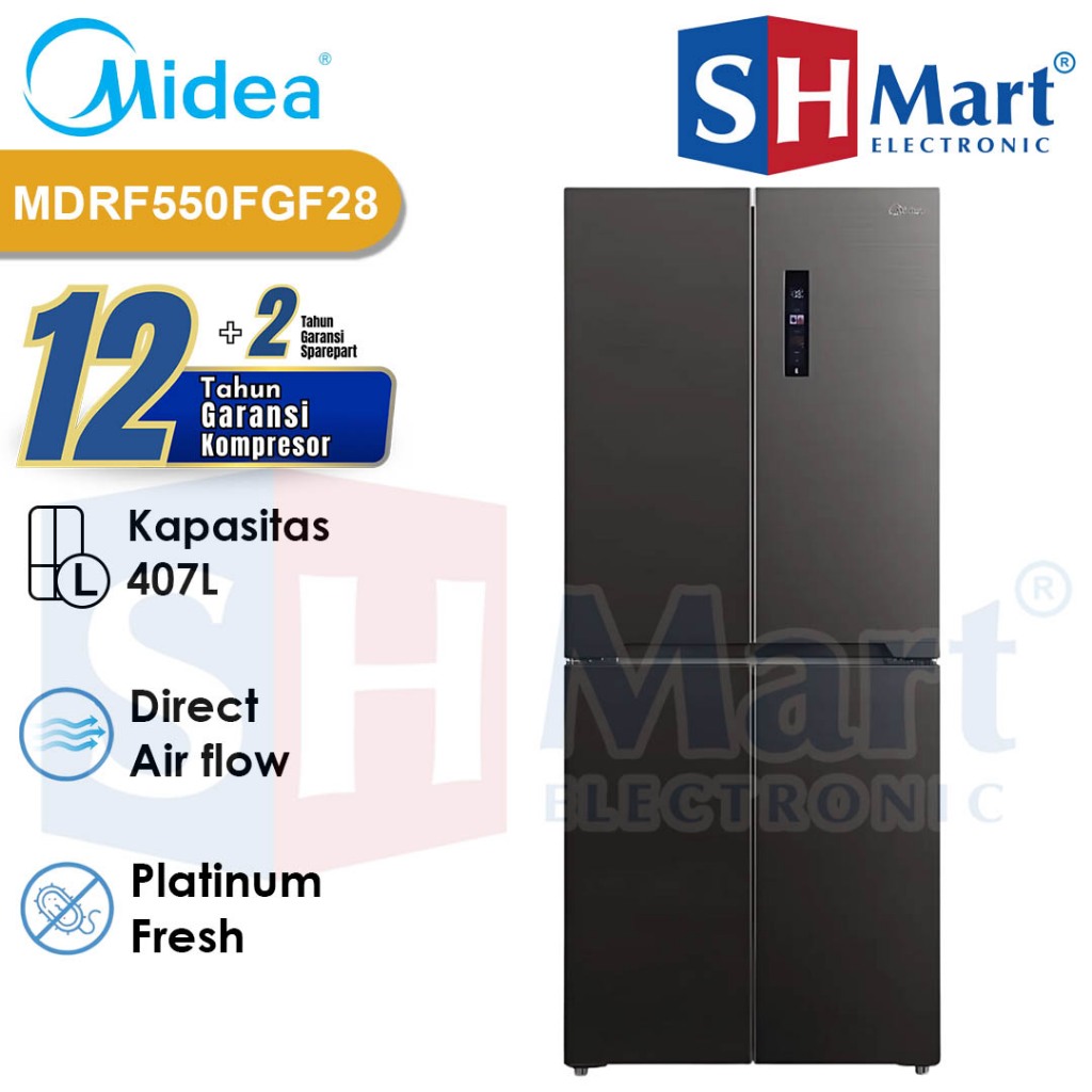 Jual KULKAS 4 PINTU MIDEA MDRF550FGF28ID MULTIDOOR REFRIGERATOR INVERTER PLATINUM FRESH GARANSI ...