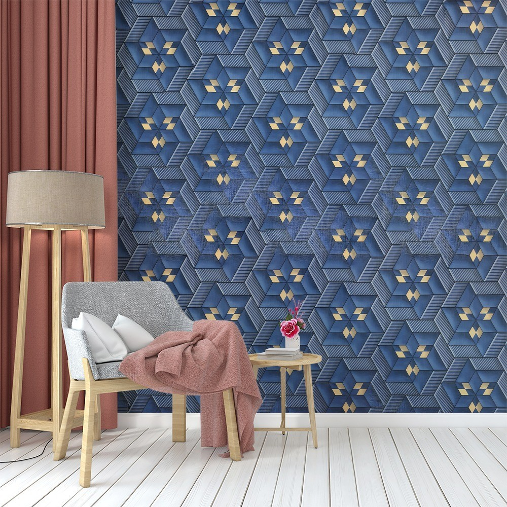 Jual Wallpaper Sticker Dinding Anggun Cantik Wallpaper Hexagonal 3D ...