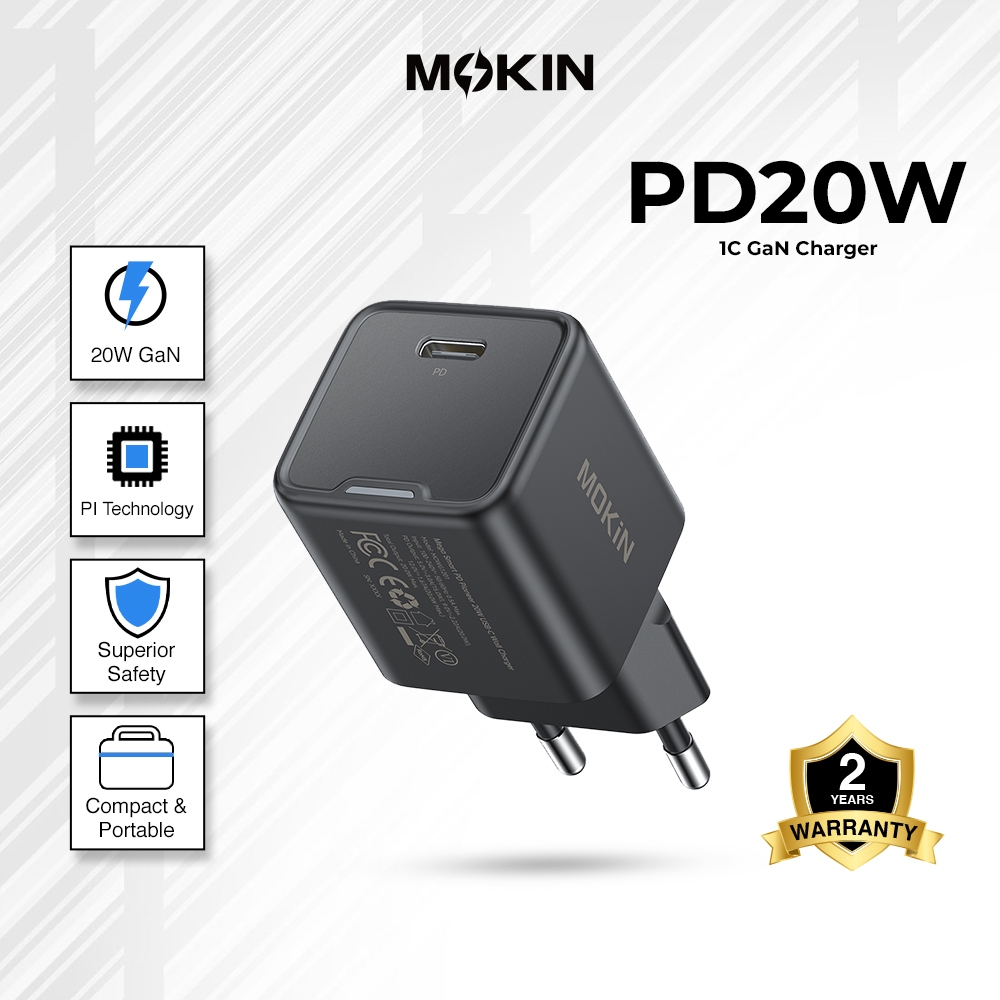Jual MOKiN Mini 20W USB C Wall Charge Black | Shopee Indonesia