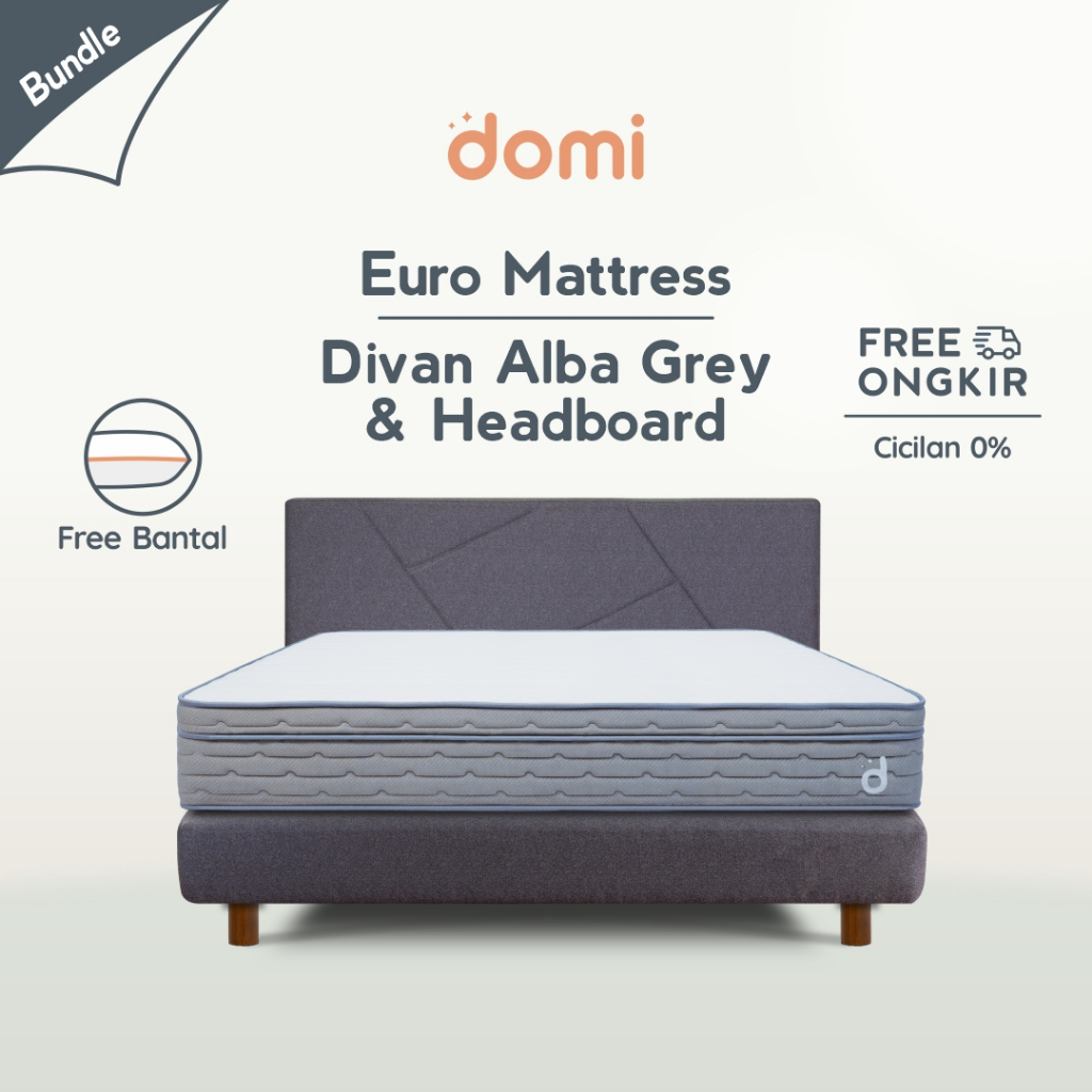 Jual Bundling Set Domi Euro Mattress + Divan Alba Grey | Shopee Indonesia