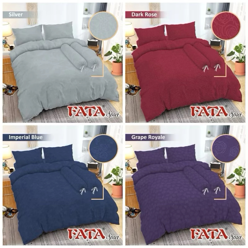 Jual Bed Cover Fata Set Single 120x200 tinggi 20cm Polos Corak Emboss ...