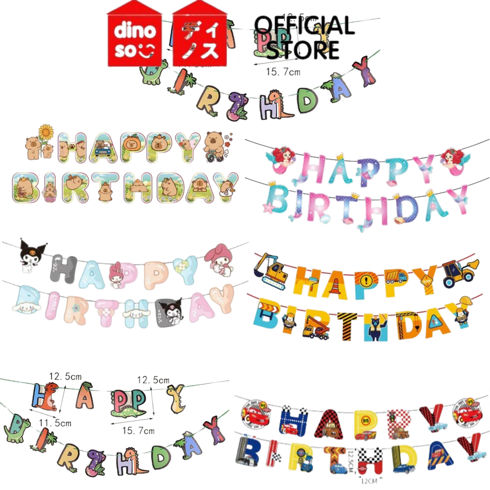 Jual DINOSO Banner Happy Birthday Karakter Animasi (Pokemon, Lotso ...