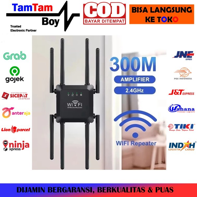 Jual Router Wifi Repeater 300mbps Wireless Range Extender Signal Perluas Jangkauan Sinyal With 8 ...