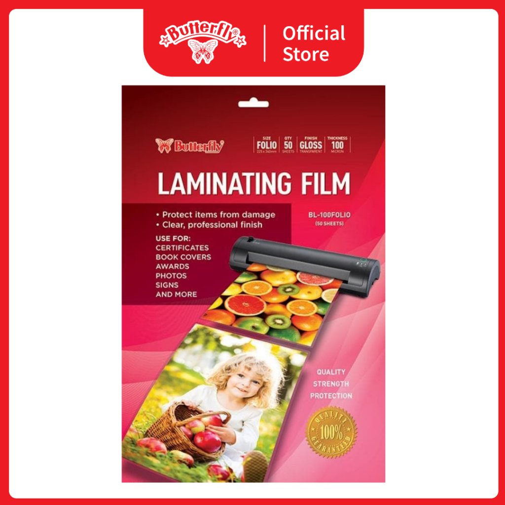 Jual Plastik Laminating Folio Butterfly BL-50 - 50 Lembar, Gloss ...