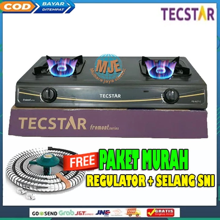 Jual Kompor Gas 2 Tungku Tecstar TG 688CSR Bahan Teflon FREE SELANG ...