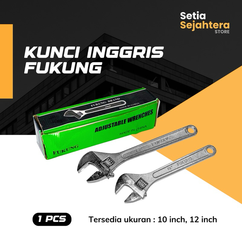 Jual FUKUNG Kunci Inggris 10 12 inch Adjustable Wrench Baco Bago Bahco ...