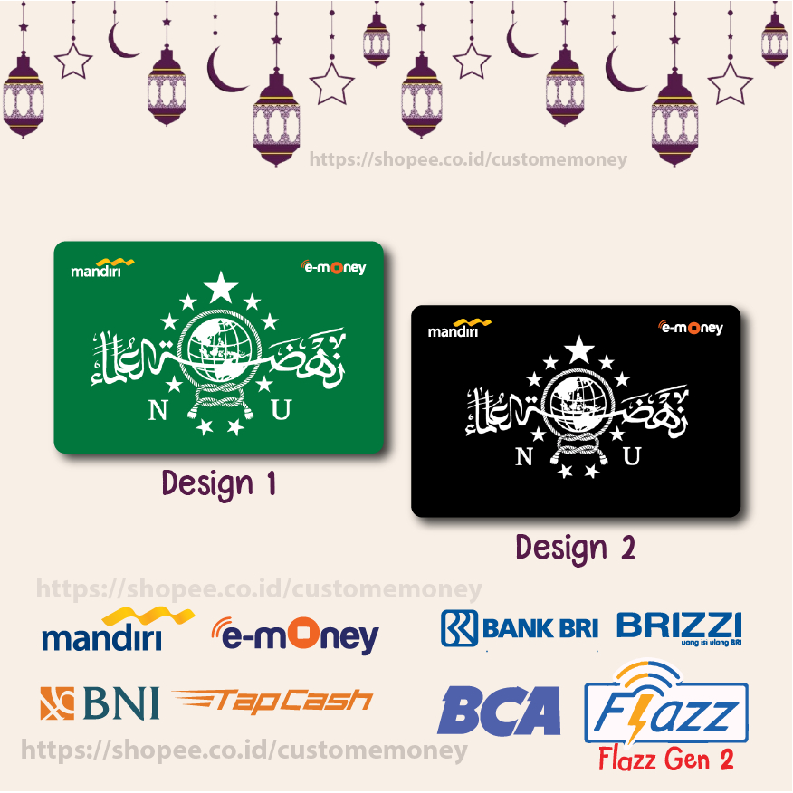 Jual KARTU EMONEY LOGO NU NAHDHATUL ULAMA BLACK ETOLL E-MONEY MANDIRI ...
