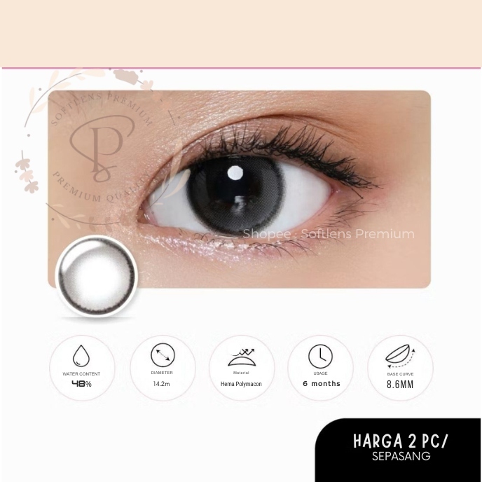 Jual Softlens Mini JUL Charcoal 14,2 mm Soflens Mata Sipit Untuk Anak ...