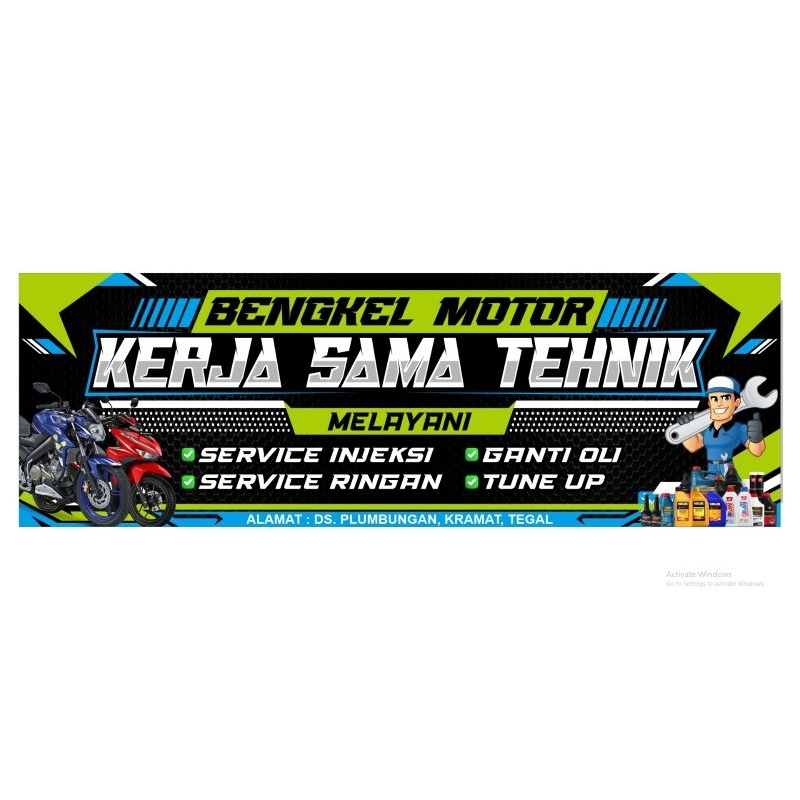 Jual SPANDUK / BANNER BENGKEL MOTOR 3 x 1 | Shopee Indonesia