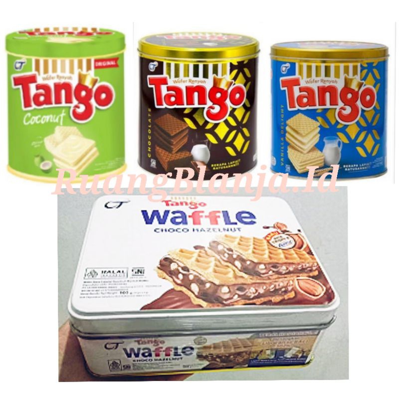 Jual Tango wafer waffle kaleng cokelat 240gr - Vanilla - Chocolate ...
