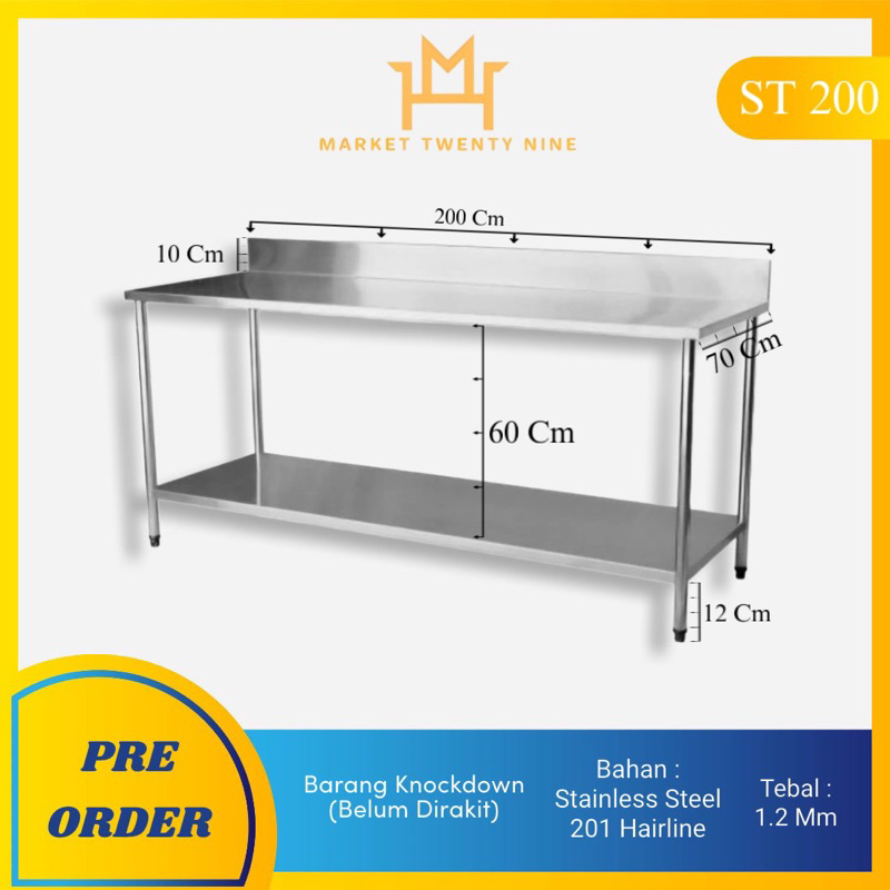 Jual Twenty Nine Table ST 200 | Meja Dapur Stainless | Work Table ...