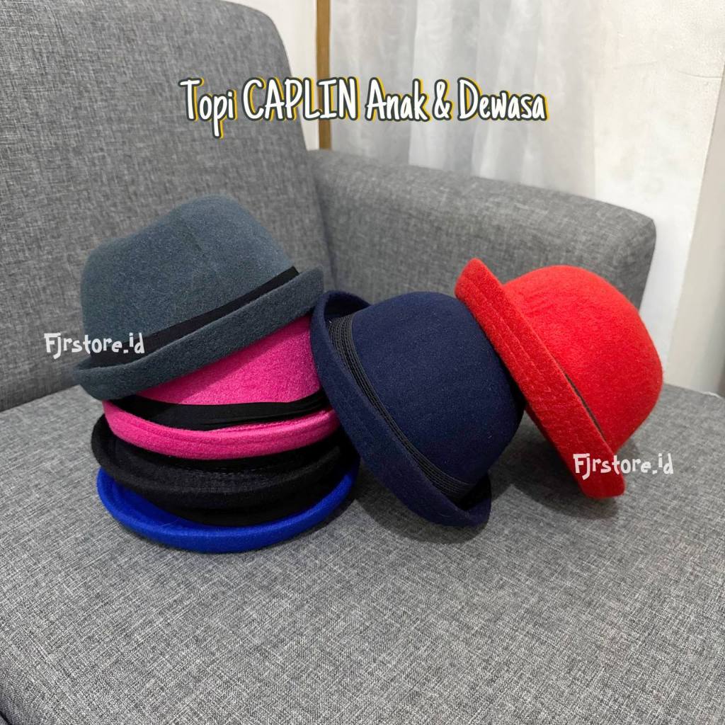 Jual Topi Anak Caplin Bowler Bentuk Bundar Hat Polos Usia 2 - 6 Tahun ...