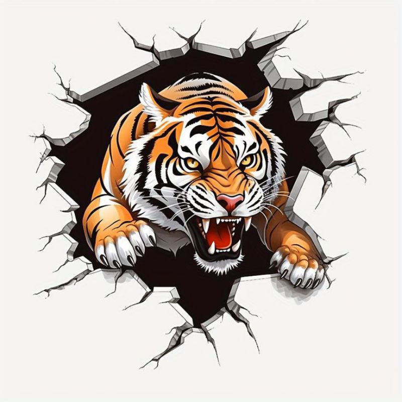 Jual stiker gambar harimau size 10x10 cm print cut | Shopee Indonesia