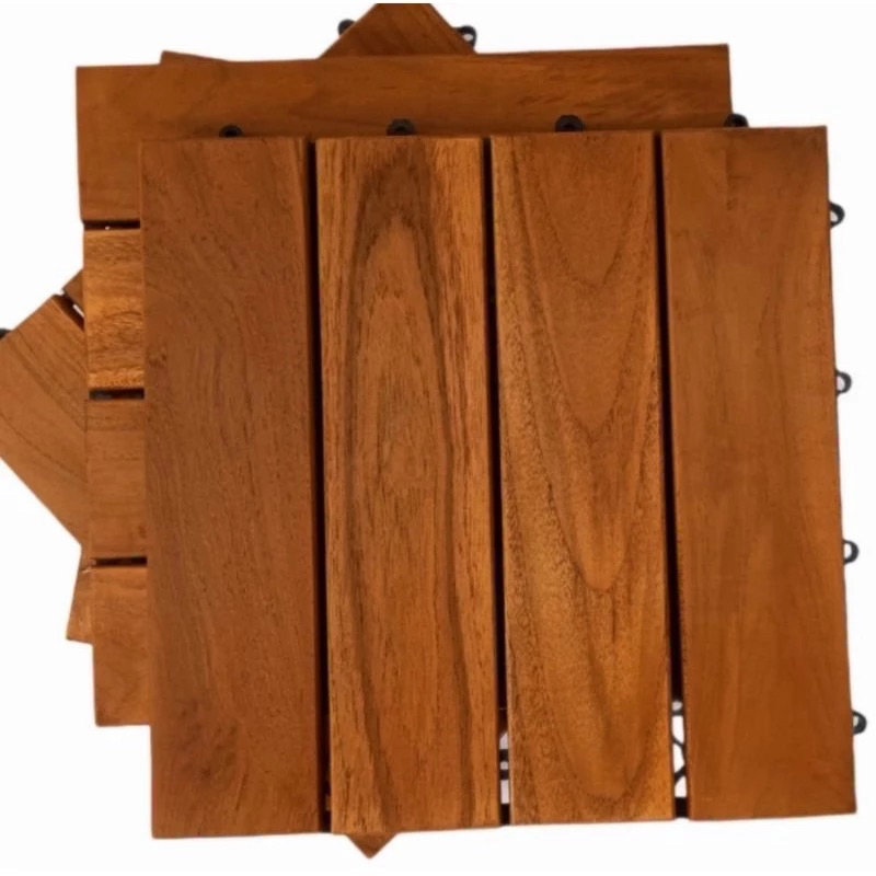 Jual (KHUSUS GOJEK) DECKING TILE LANTAI KAYU JATI MOTIF LURUS BESAR ...