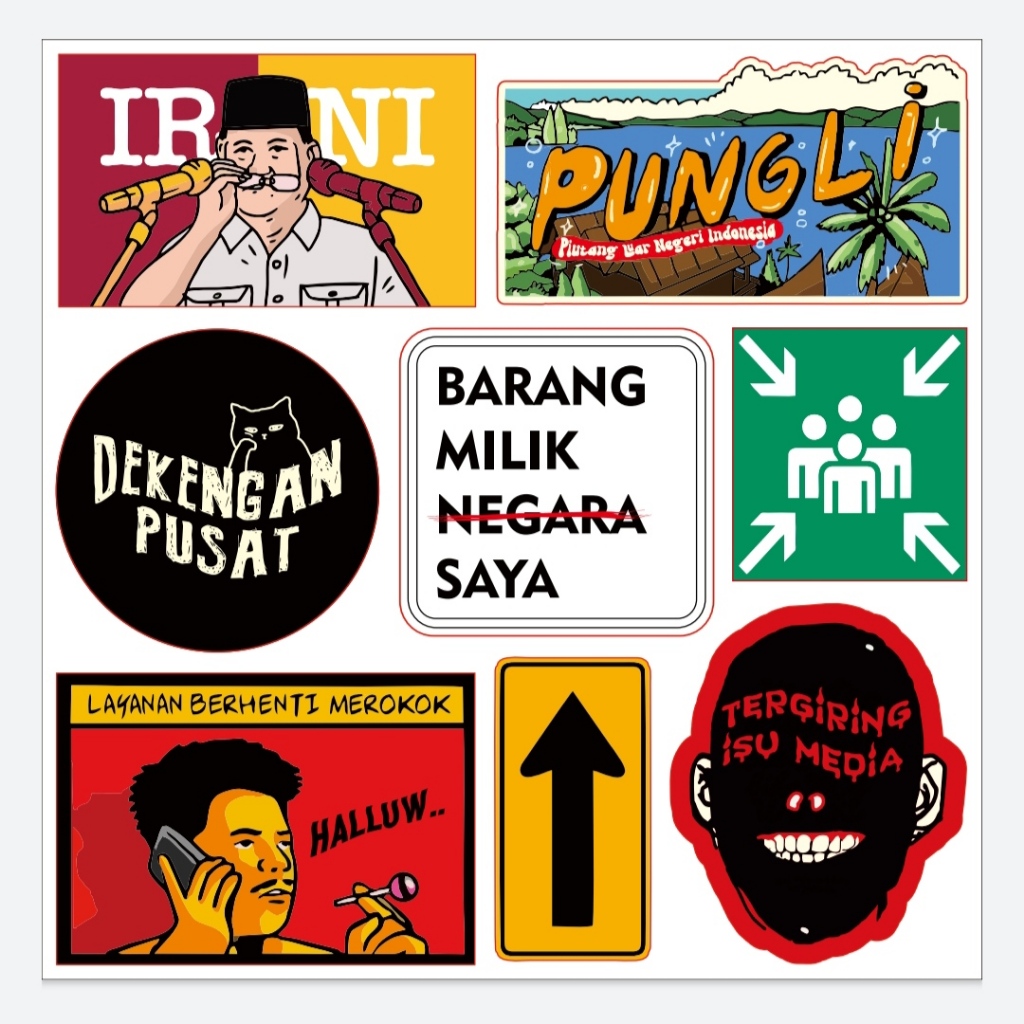Jual Sticker Pack Ironi Prabowo Subianto Isu Media Politic | Shopee ...