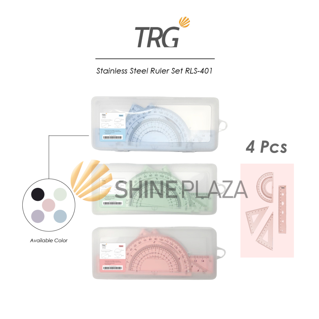 Jual TRG Stainless Steel Ruler Set Pastel Color 15cm RLS-401 - Paket ...