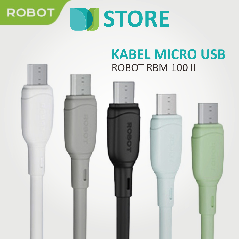 Jual Kabel Data Robot Micro USB RBM100 Fast Charging 2A 100cm | Shopee Indonesia