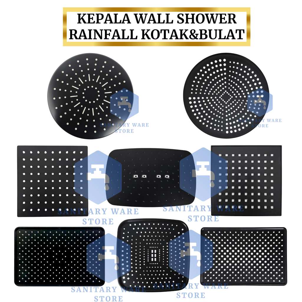 Jual Kepala Wall Shower Tembok Dinding Head Shower Rainfall Hujan Kotak ...